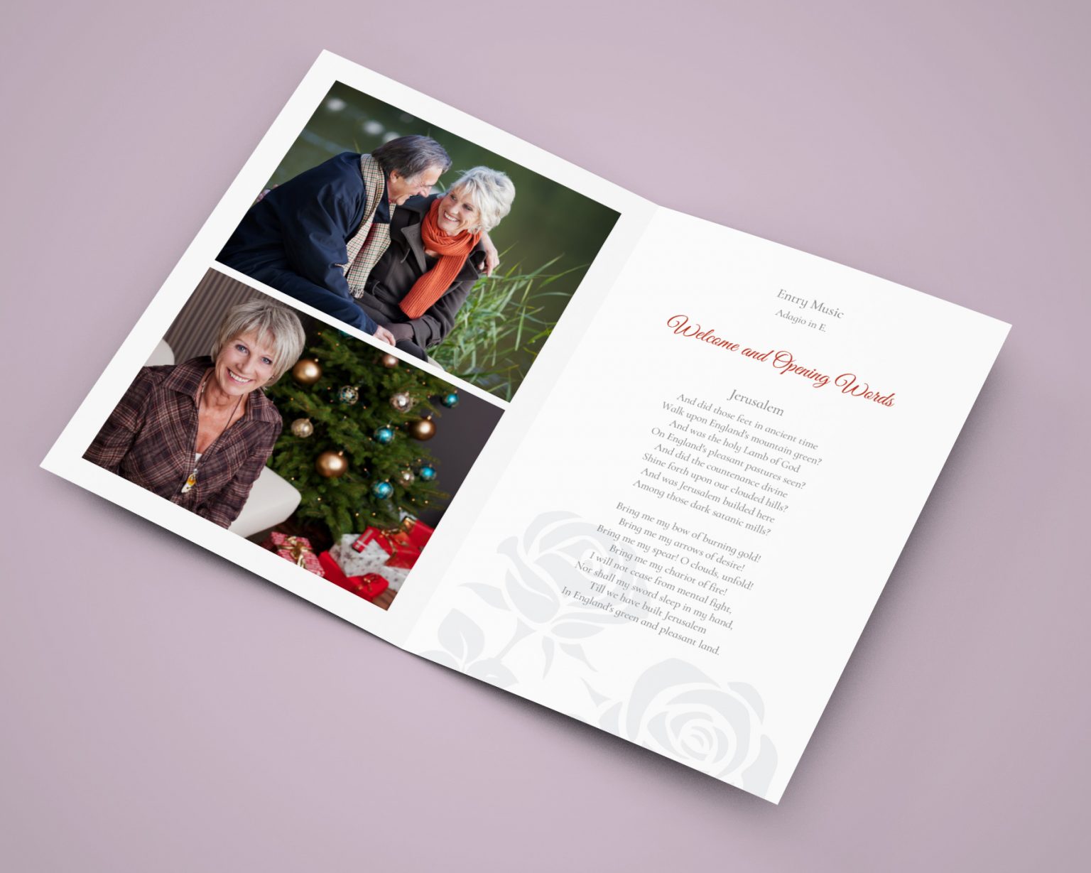 English Rose Funeral Order of Service – Download – Funeral Order of Service