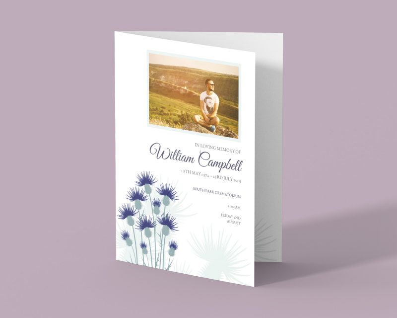 Scottish Thistle Funeral Order of Service – Download – Funeral Order of ...