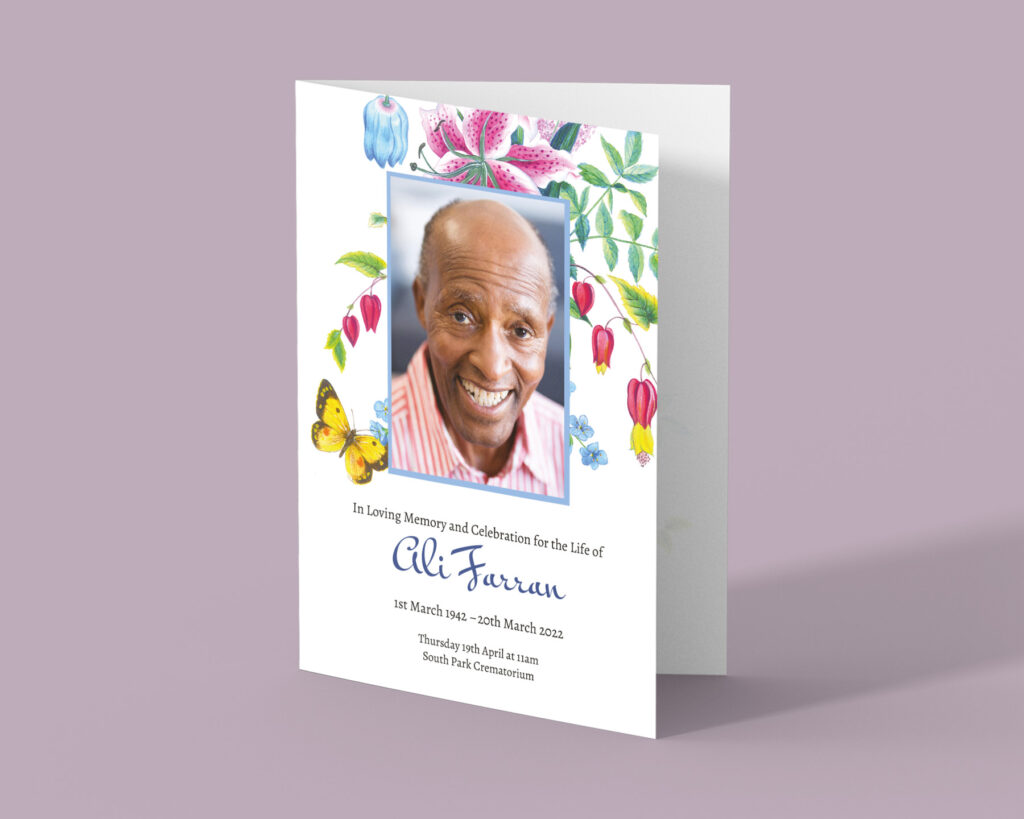 Lily and Butterfly Funeral Order of Service – 4 Page – Funeral Order of ...
